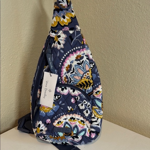 Vera Bradley | Bags | Vera Bradley Blue And Yellow Sling Bag | Poshmark
